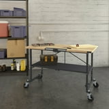 COSCO SmartFold Portable Workbench / Folding Utility Table (Gray Steel ...