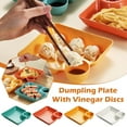 seebee Plastic Dumpling Conch Square Plates with-Sauce Compartment ...