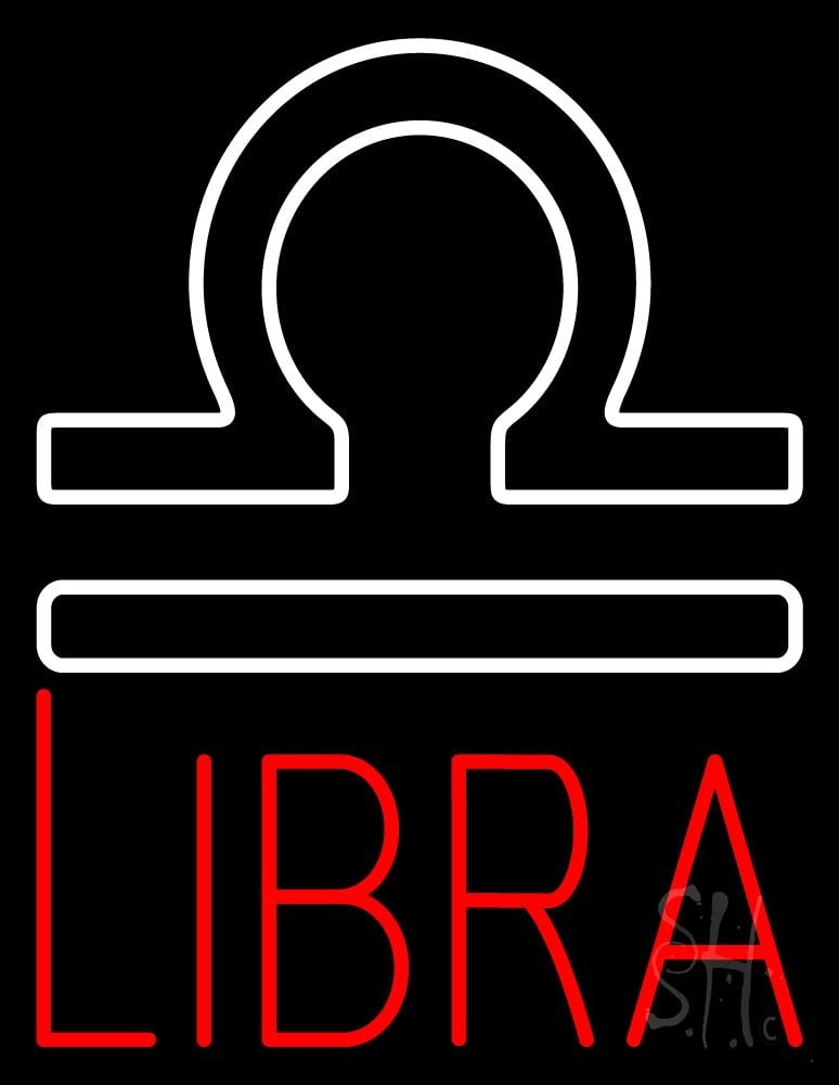 Red Libra Zodiac LED Neon Sign 31" Tall x 24" Wide - inches Black ...