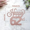 LINGTEER Happy 62nd Birthday Rose Gold & Glitter Cake Topper - Cheers ...