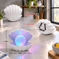 White Clamshell Themed LED Night Light, 8 Color RGB Changing Mood Lamp ...