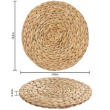 CHOSHOME 4 Pack Natural Water Hyacint Round Woven Placemats, Braided ...