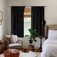 Black Blackout Curtafor Bedroom 45 Inch Length Rod Pocket With Thermal ...