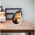 VALERASH Fishing Cremation Urn Small - Brown Teardrop Memorial Urns for ...