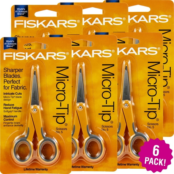 Fiskars Softgrip Micro-Tip Scissors 5", Multipack of 6 - Walmart.com ...