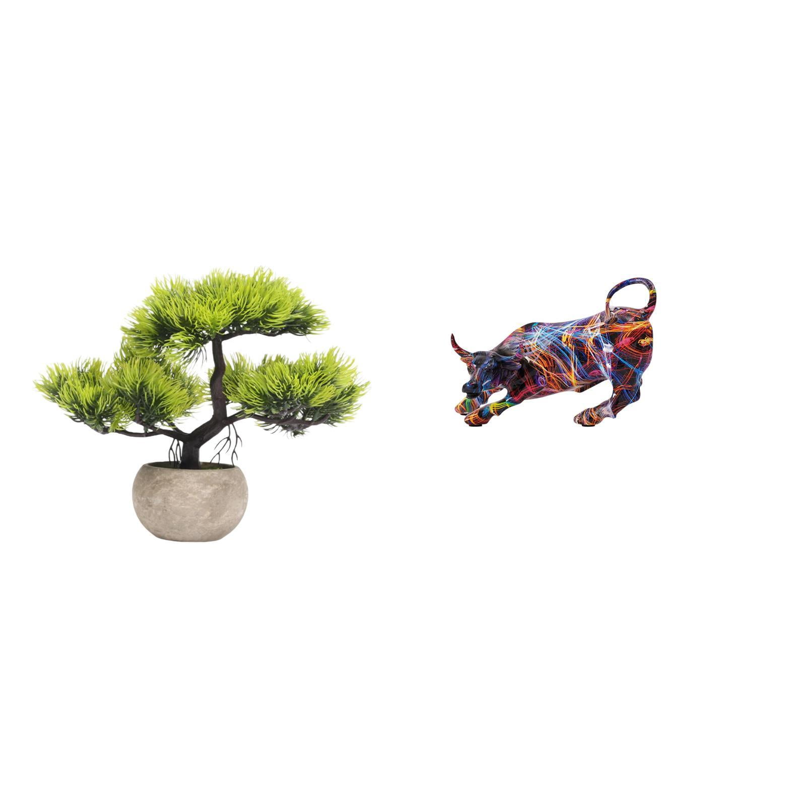 Árbol Bonsái Artificial, Figuras Modernas De Resina De Toro, Plantas ...