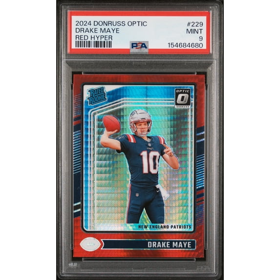 2024 Donruss Optic Rated Rookie Drake Maye #229 Red Hyper PSA 9 ...