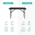 Best Choice 4ft Foldable Plastic Table, Heavy Duty Portable w/ Handle ...