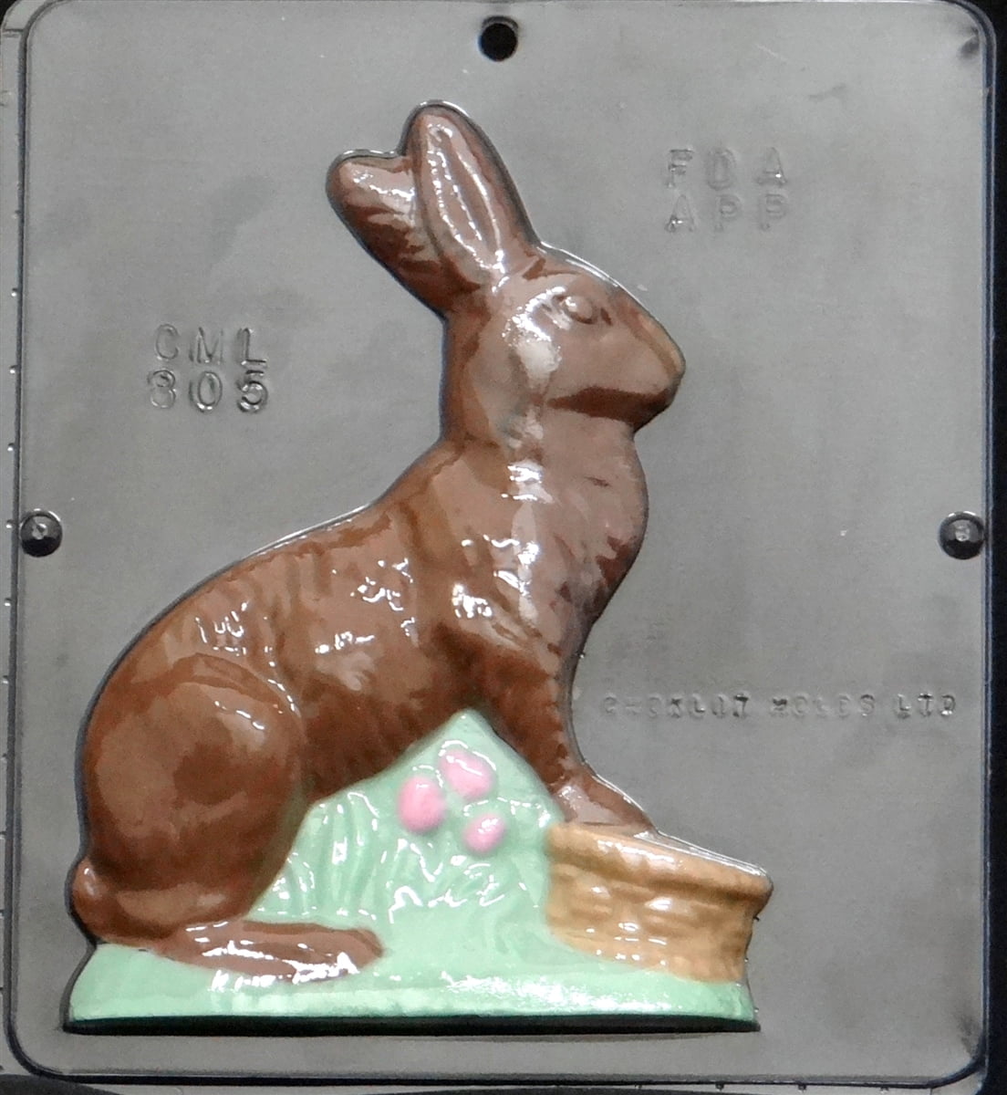 805 Bunny 7 1/4" Facing Right Chocolate Candy Mold - Walmart.com