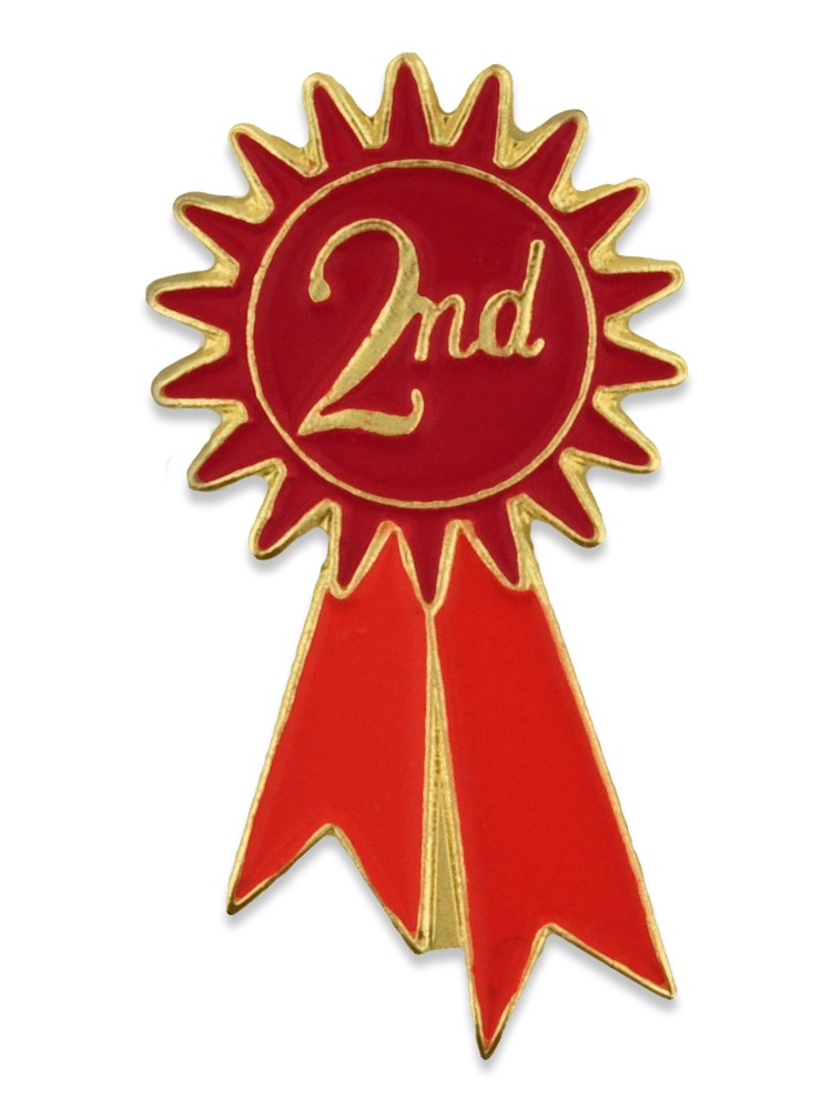 PinMart's 2nd Place Prize Red Ribbon Enamel Lapel Pin - Walmart.com