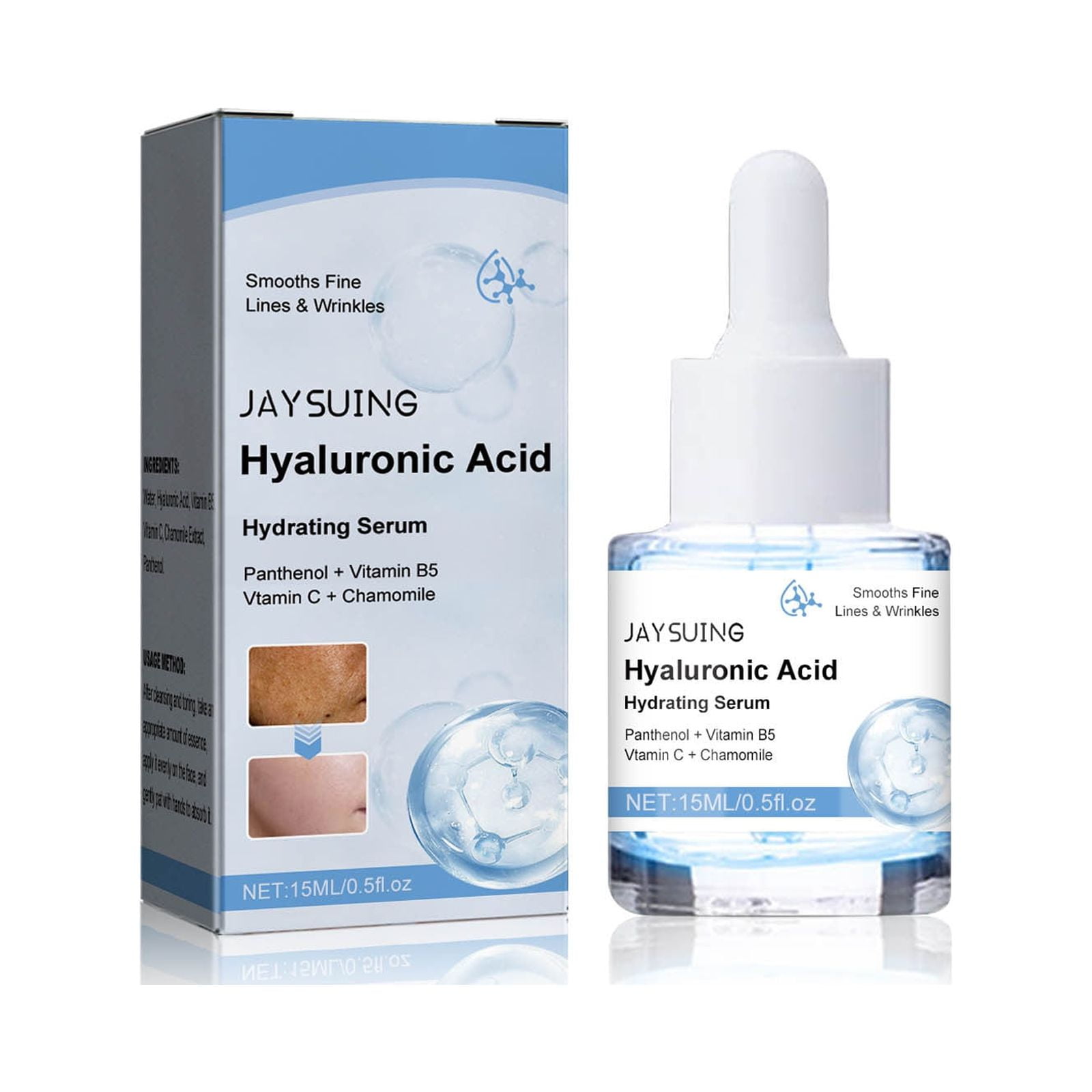 Suero facial hidratante, reparador, aclara el tono y reduce las líneas finas y secas (15 ml ...