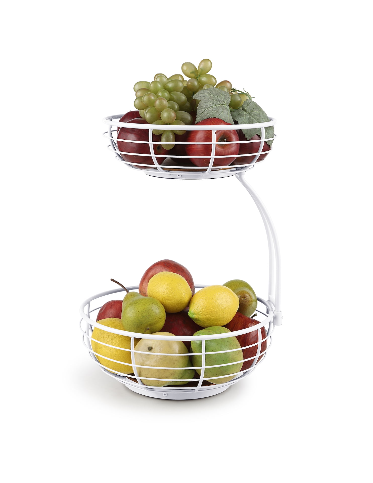 SunnyPoint Classic Tabletop 2-Tier Fruit Wire Basket Bowl Stand With ...