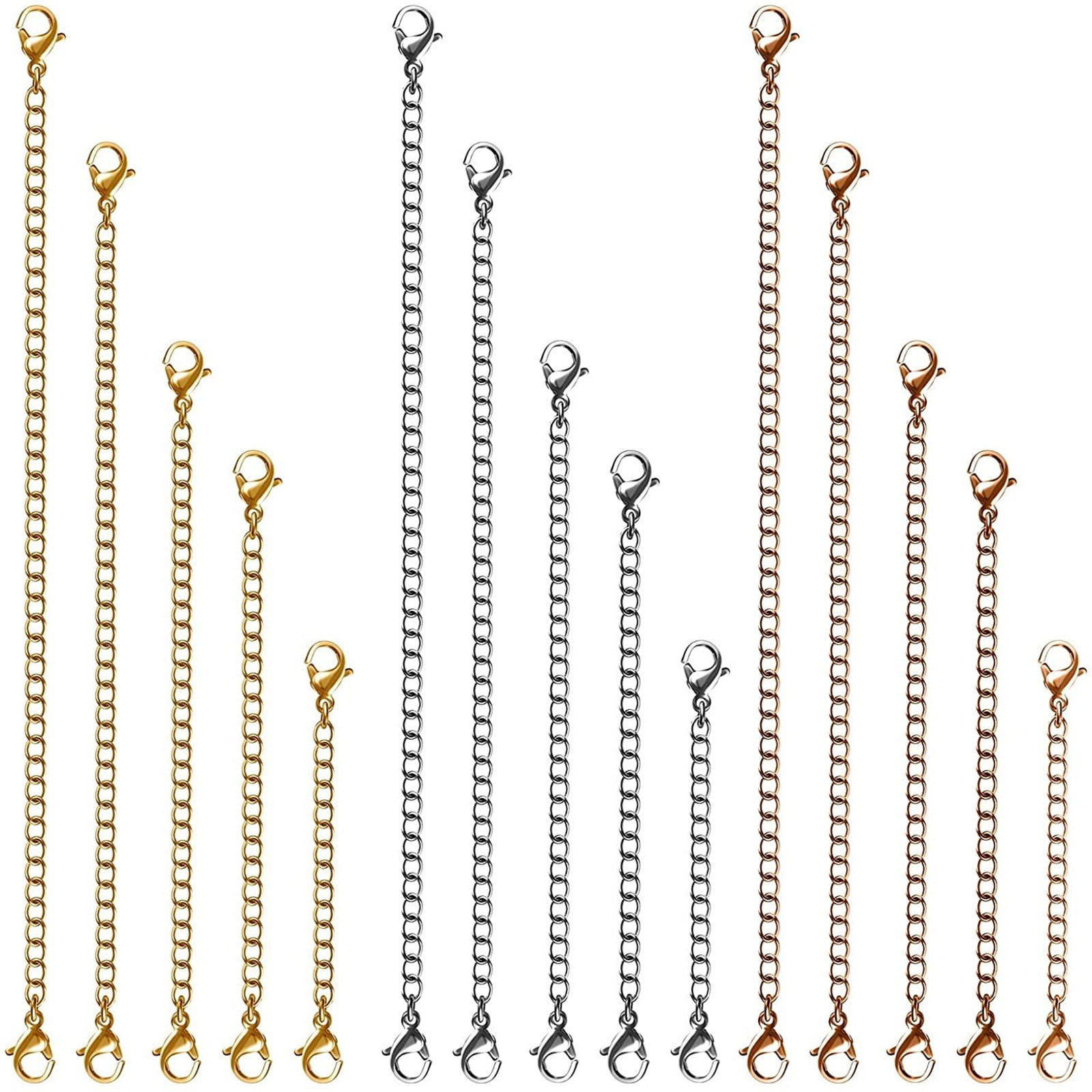 Click here for Zttd Necklace Extenders 15 Pcs Stainless Steel Gol... prices