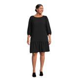 JMS Just My Size by Hanes Women's Plus 3/4 Sleeve Tiered Dress ...