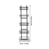 Worgeous Black Metal Over Door Hanging Storage Rack With 5 Baskets ...