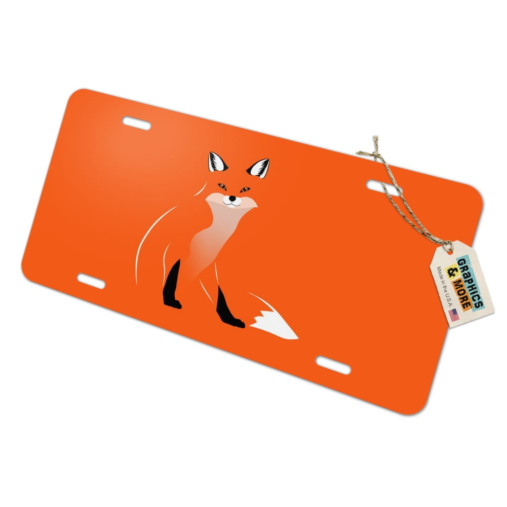 Stylish Red Foxy Fox Novelty Metal Vanity Tag License Plate - Walmart.com