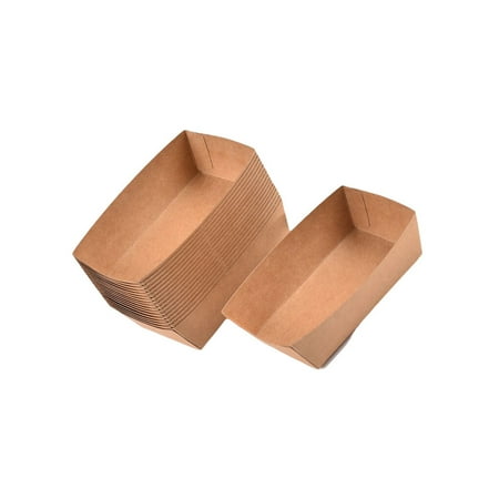 100Pcs Kraft Paper Boat Shape Packaging Boat Shape Burger Donut Open ...