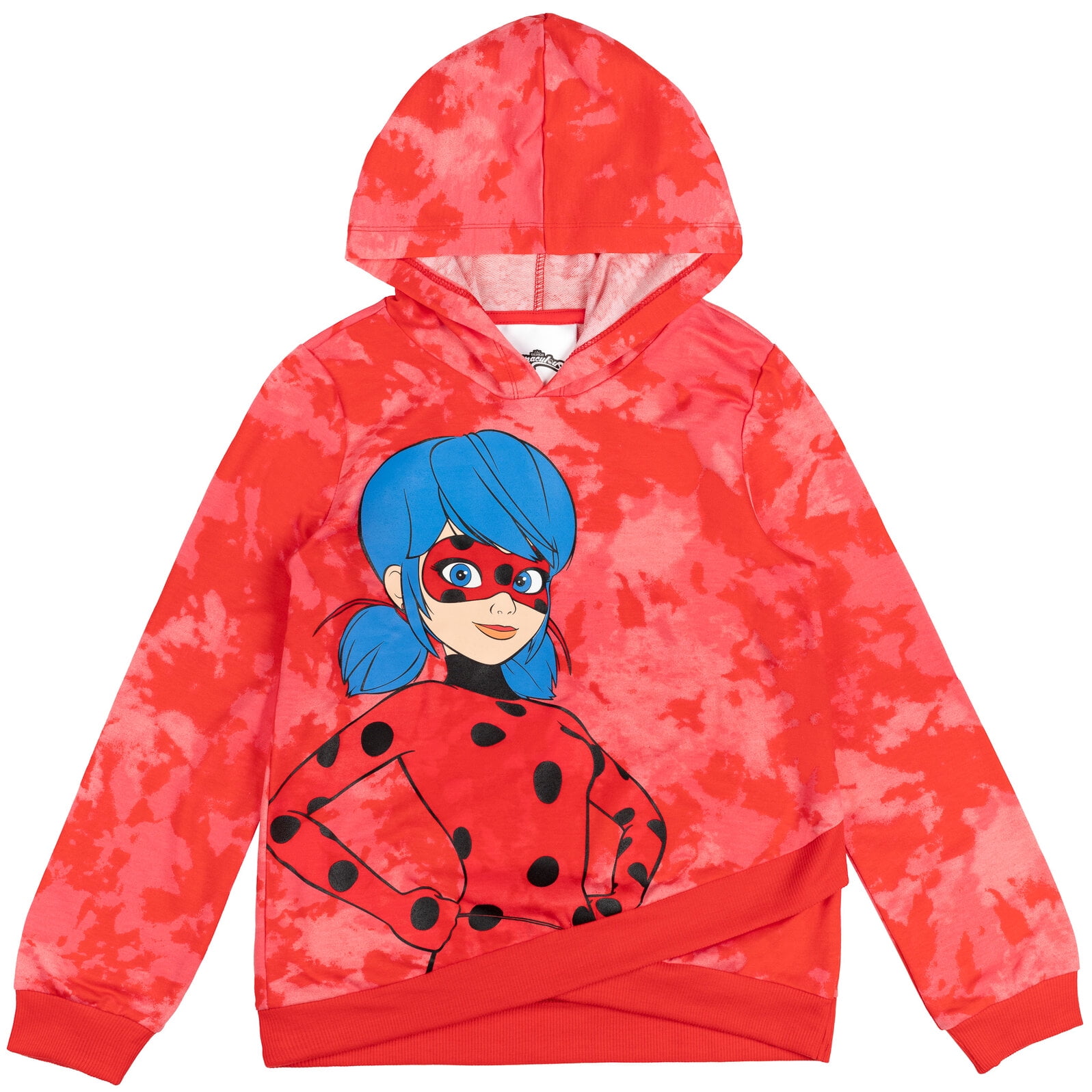 Miraculous Ladybug Little Girls French Terry Pullover Crossover Hoodie ...