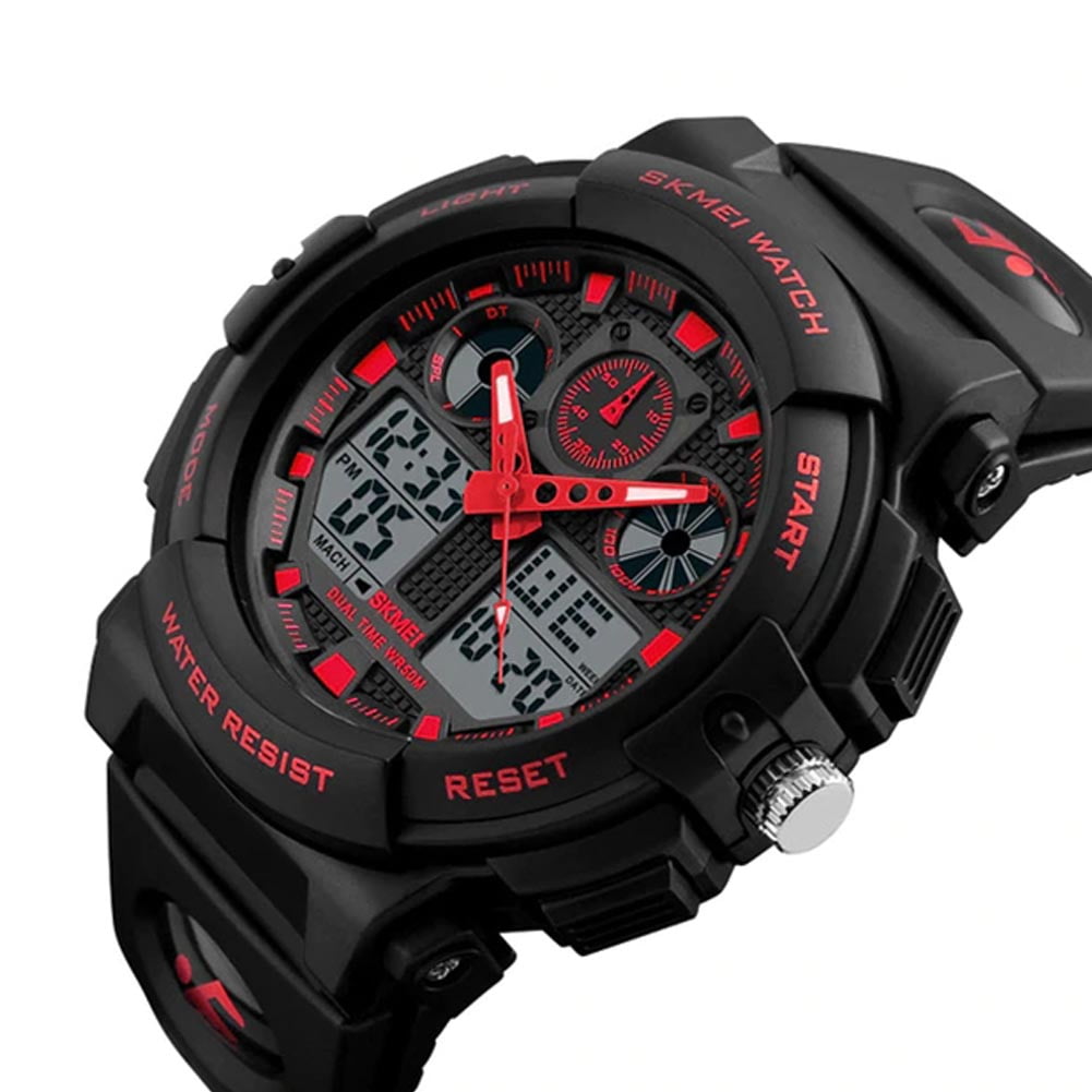 Men's Watches Men Black Dual Display Digital Quartz Wrist Watch Mens ...