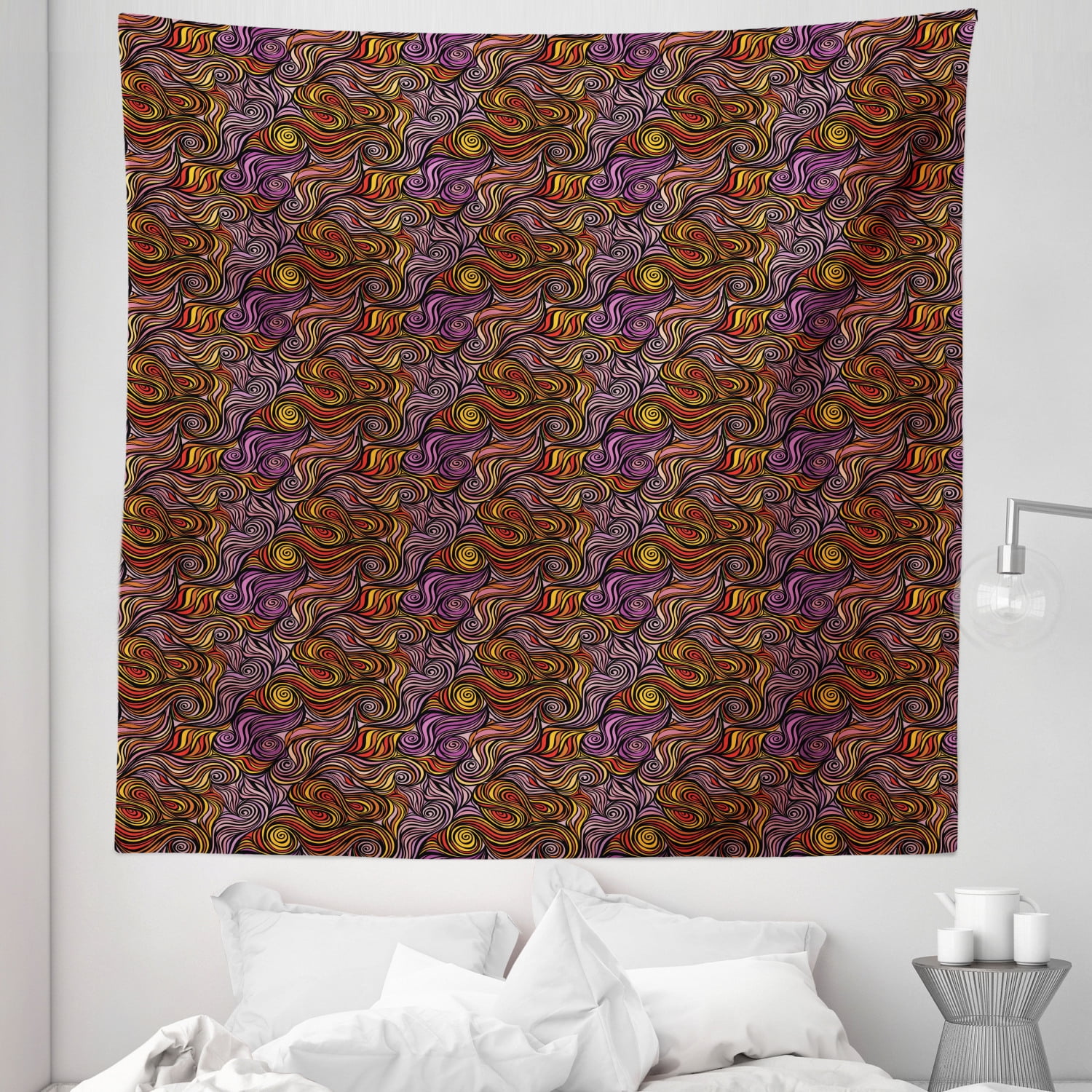 Abstract Tapestry, Smoothly Engaging Colors Hand Drawing Style Wave ...
