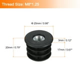 6Pcs Inserts for Round Tubes with M8 Thread, for 25mm/0.98" OD Round ...