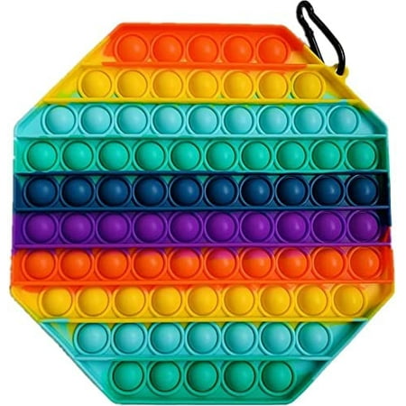ZHENGBOS Bubble Octagon Shaped Push Pop Silicone Rainbow Sensory Fidget ...