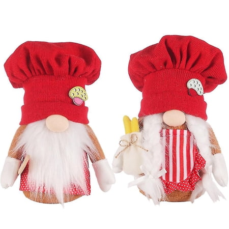 Christmas Red Knitted Chef Hat Rudolph Doll Home Window Decoration ...
