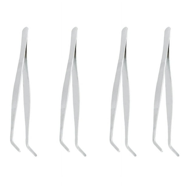Pinzas curvas de metal con punta inclinada en ángulo de 20 cm, 4 ...