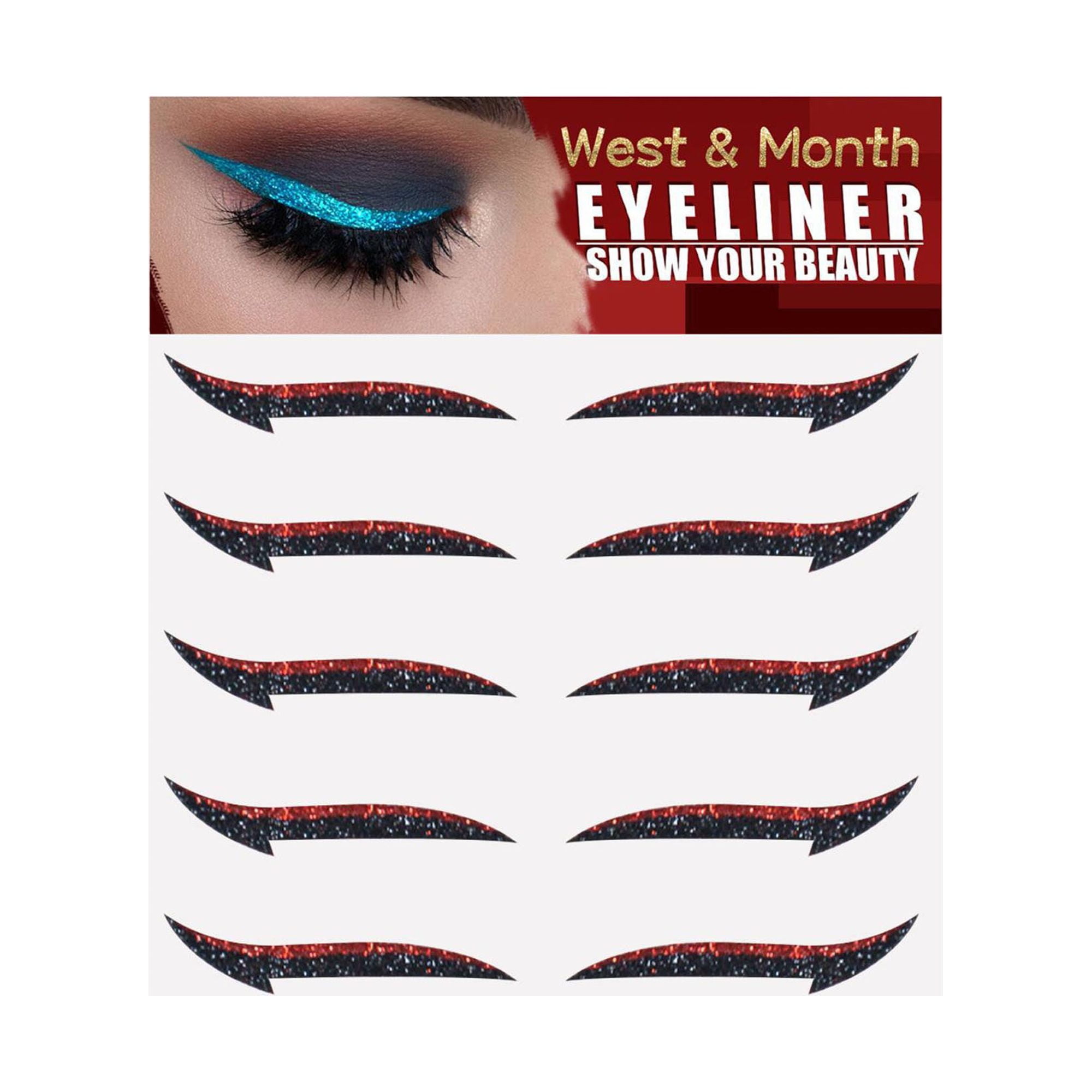 Eyeliner Stickers Glitter Eyeshadow Stickers with Rhinestones Instant ...