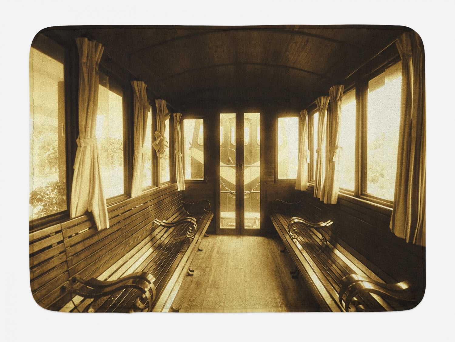 Antique Bath Mat, Old Vintage Train Salon Inside Historical Transport ...