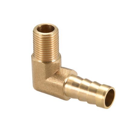 Brass Barb Hose Fitting, 90 Degree Elbow 8mm Barbed to 1/8PT Male Pipe Adapter Connector ...