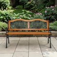 IVV Outdoor Garden Bench, 49.5-Inch Vintage Cast Iron Bench w/ Weather ...