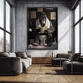 ARTVORA Gorilla Canvas Wall Art, Humorous Bathroom Decor, Reading on ...