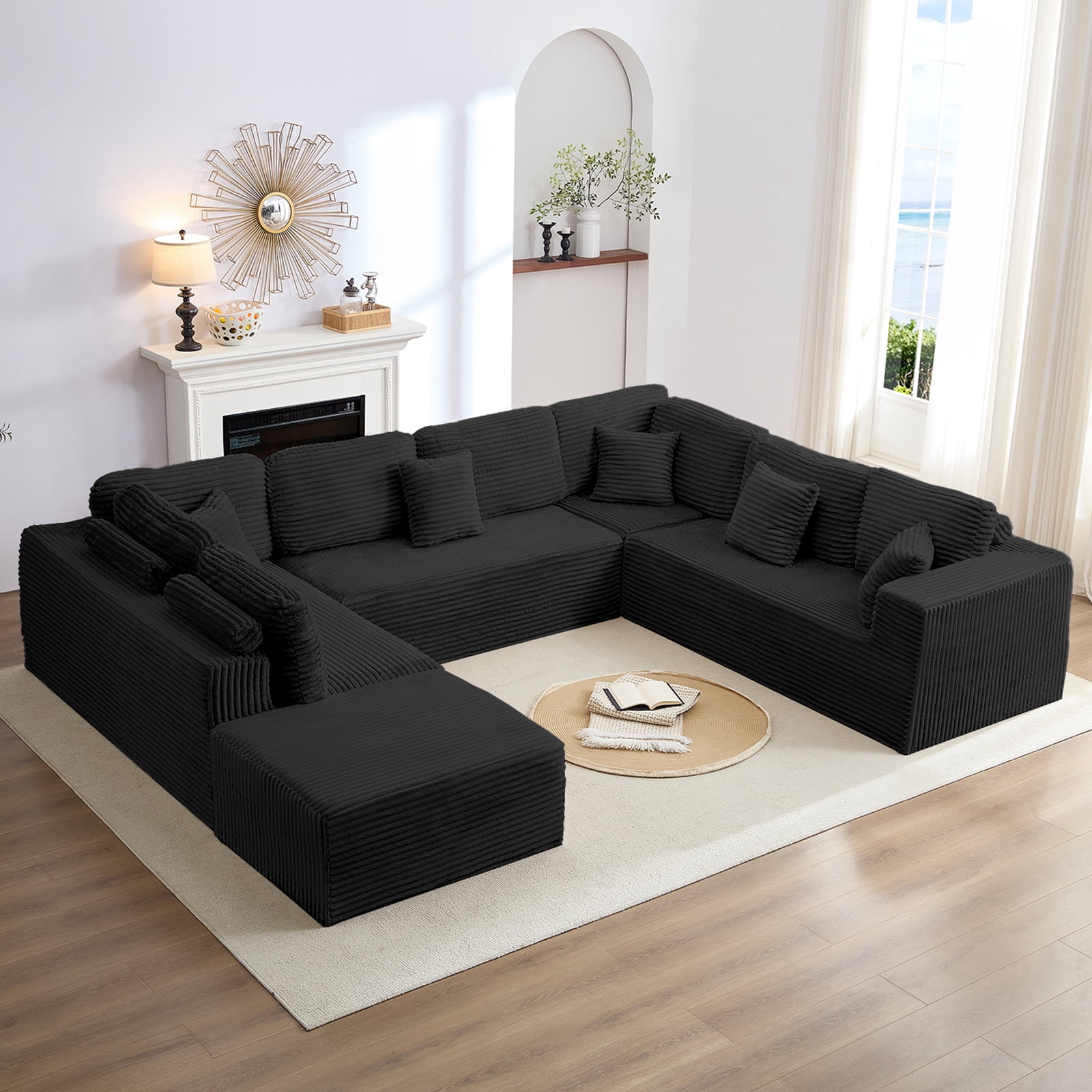 Click here for Mjkone 140 Oversized Modular Sectional Sofa cordur... prices