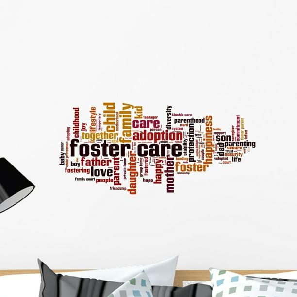 Foster Care Word Cloud Wall Mural Decal Sticker, Wallmonkeys Peel ...