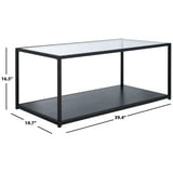 SAFAVIEH Ackley Contemporary Solid Coffee Table, Black with Glass Top ...
