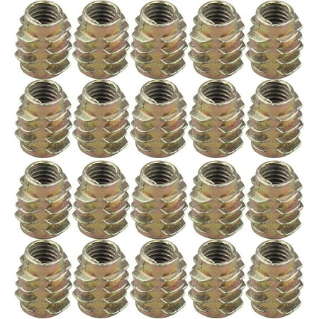 Lepai 50pcs M6*13mm Insert Nut Wood Furniture Thread Screw Flange Hex ...