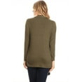 MOA Collection Women's Plus Solid Basic Open Draped Front Long Sleeve ...