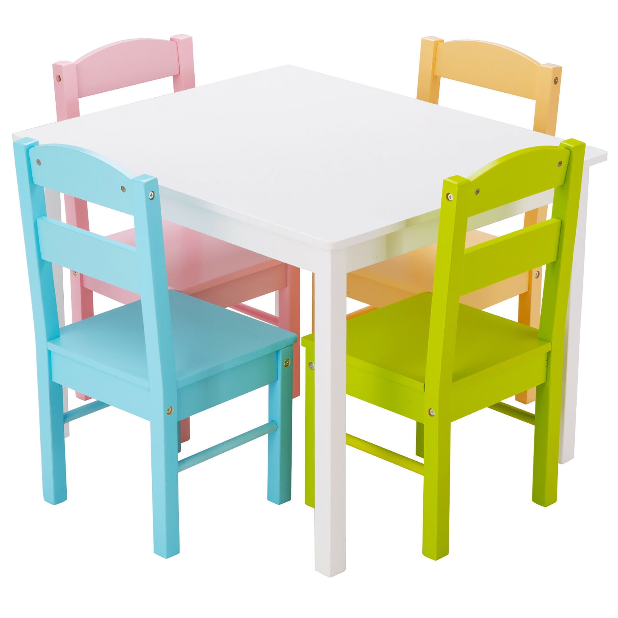 Click here for Costway 5 Piece Kids Wood Table Chair Set Activity... prices