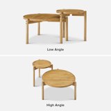 Mopio Dylan Rustic Chic Solid Rubberwood Nesting Coffee Table with ...