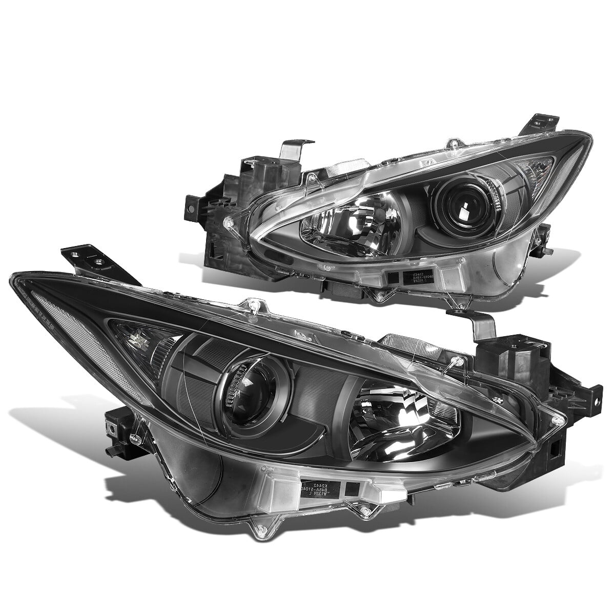 DNA Motoring HL-OH-MM314-BK-CL1 For 2014 to 2016 Mazda 3 Pair OE Style ...