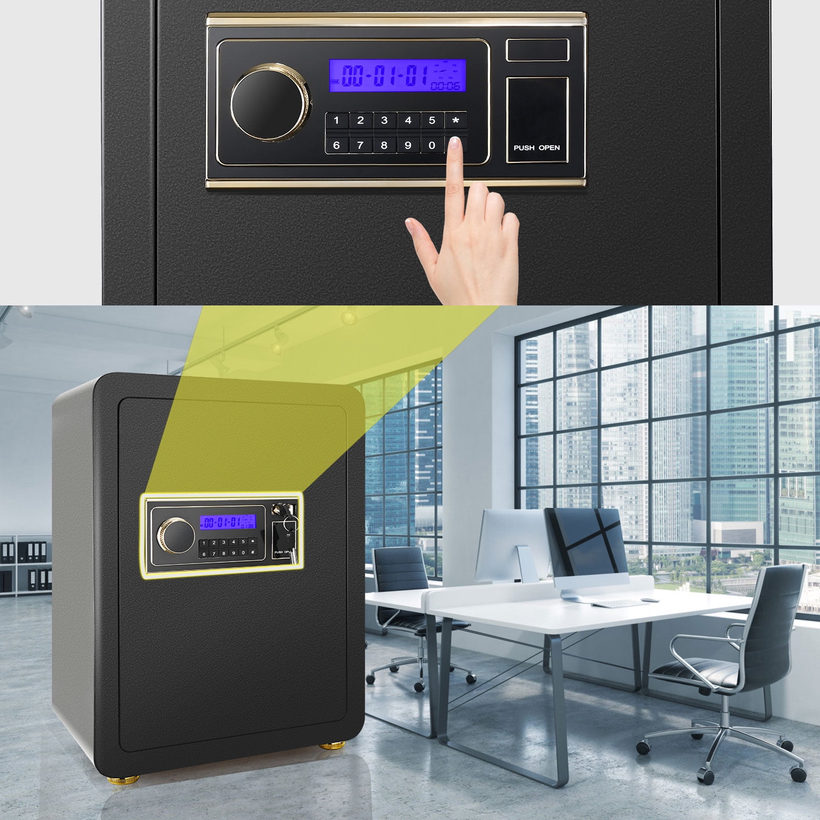 Buy VOGVIGO 1.8Cub Safe Box with Waterproof Fireproof Document Bag ...