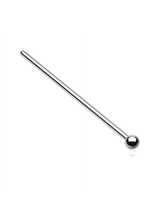 Body Candy Solid 14k White Gold 2mm Turquoise Straight Fishtail Nose S-