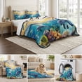 King Quilt Bedding Set Underwater World Dolphins Seagulls Breathable ...