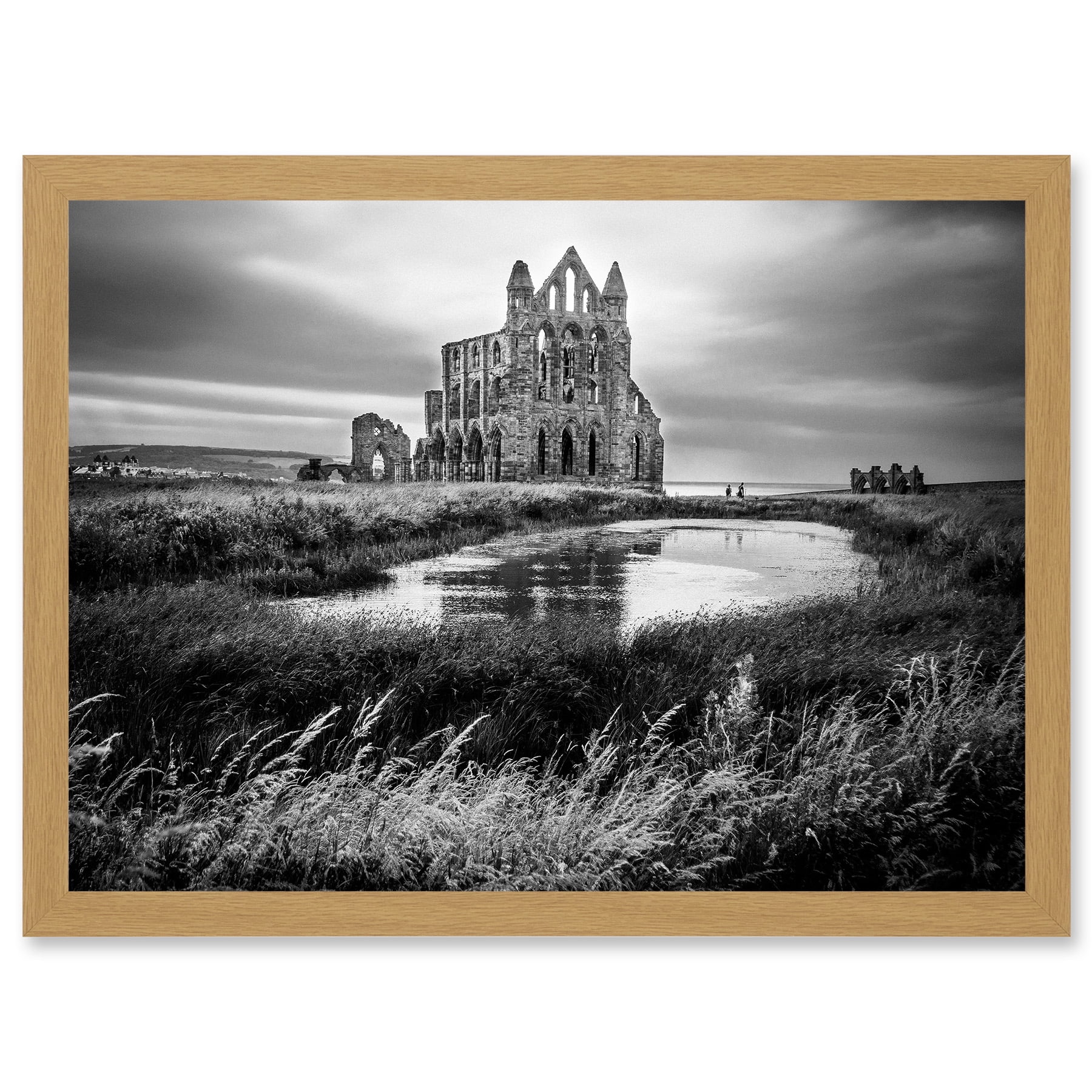 Photo Landscape Whitby Abbey Ruin England UK Black White Artwork Framed ...