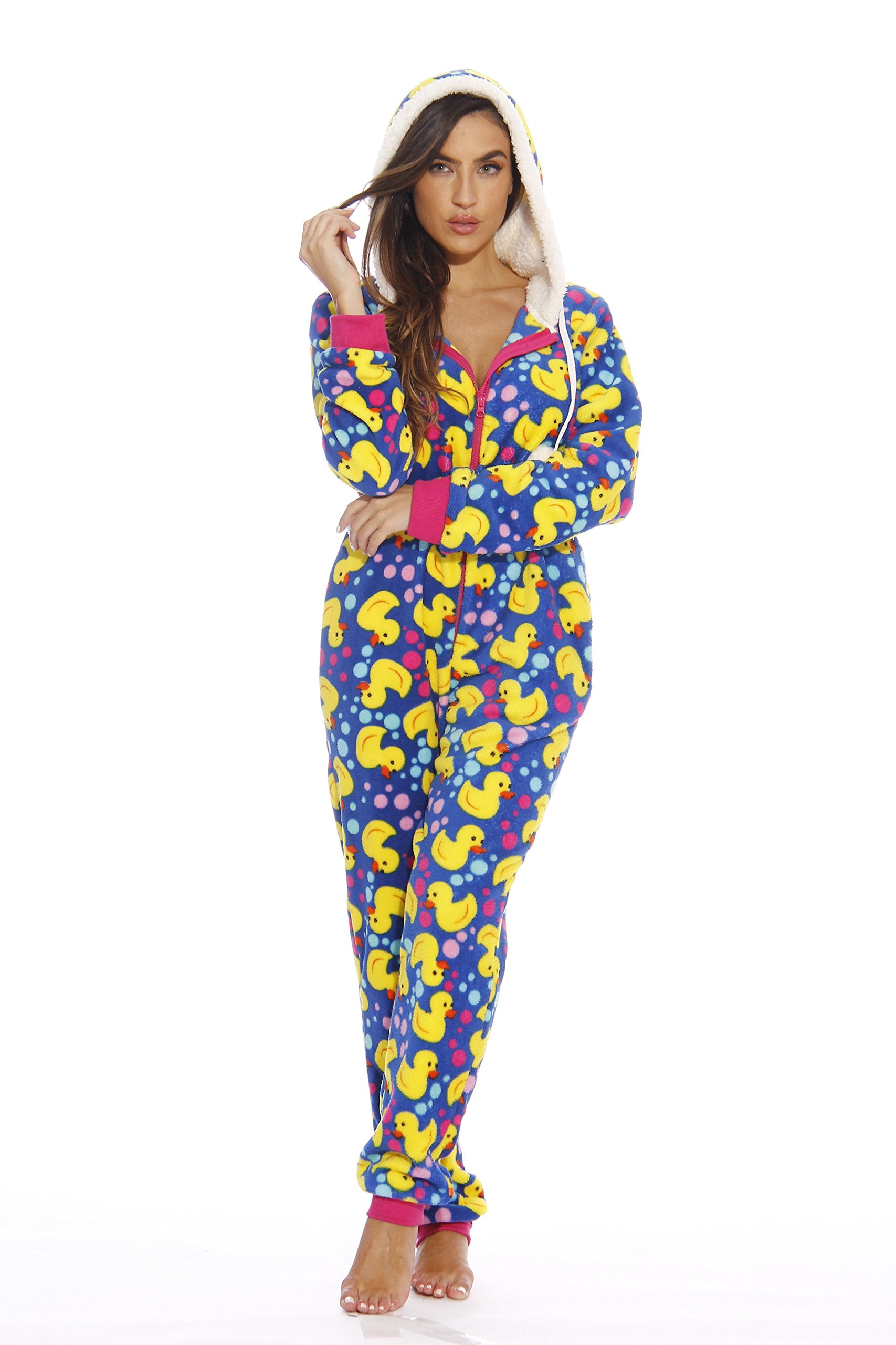 #followme Winter Print Adult Onesie (Ducky, Medium) - Walmart.com