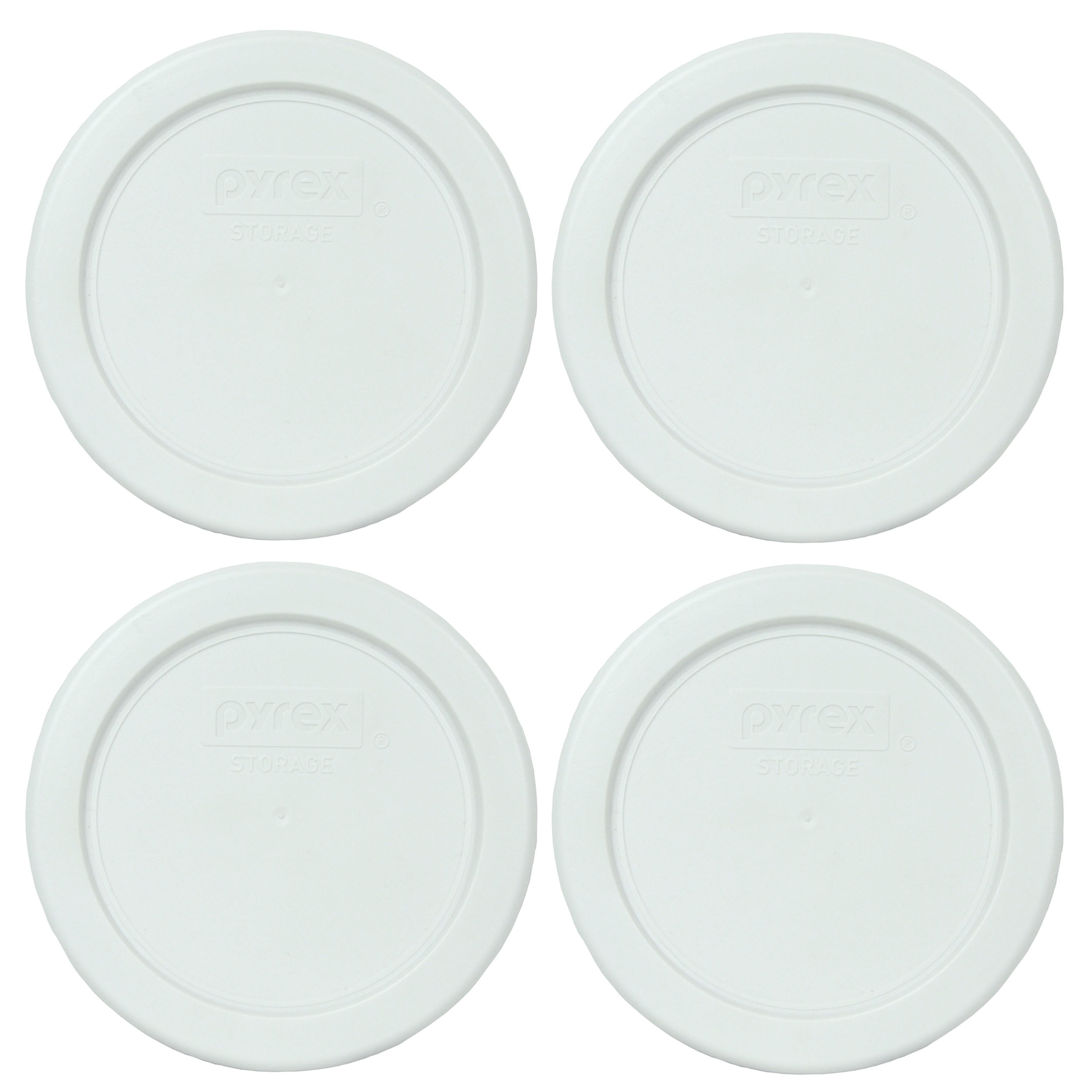 Pyrex 7202-PC White Plastic Replacement Storage Lid Cover (4-Pack ...