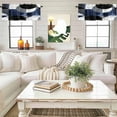 Abstract Round Valances for Windows, Visual Art Blue Black Square ...
