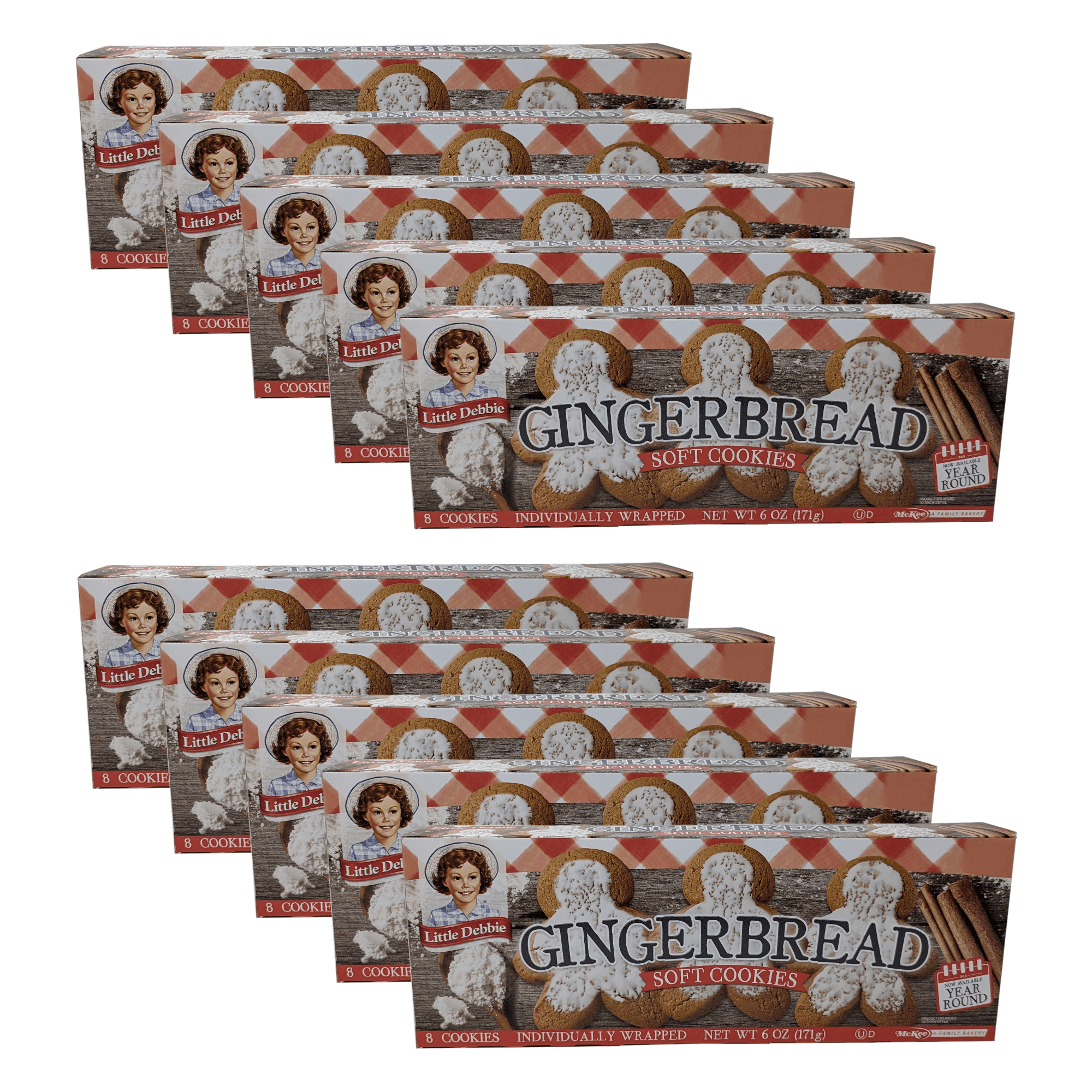 Little Debbie Gingerbread Soft Cookies, 10 Boxes, 80 Individually ...