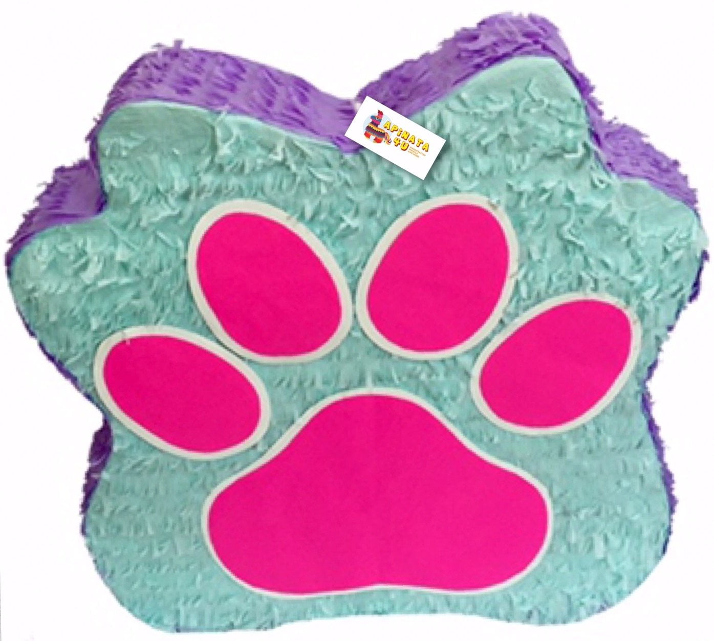 APINATA4U Teal Purple & Pink Paw Print Pinata Puppy Party Favor ...